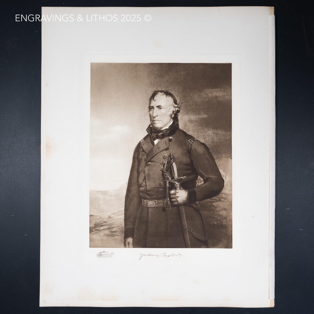 1901 Zachary Taylor Antique Portrait – 12th U.S. President – Engraving ...