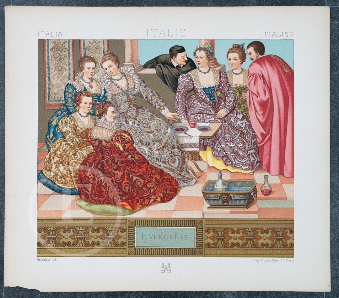 Italian Traditional Costumes VERONESE by A.racinet - EXQUISITE PRINT ...