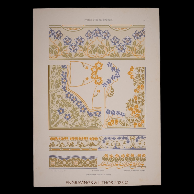 1902 FRIEZES and CORNER MOTIFS - R. Godron – Early Art Nouveau ...