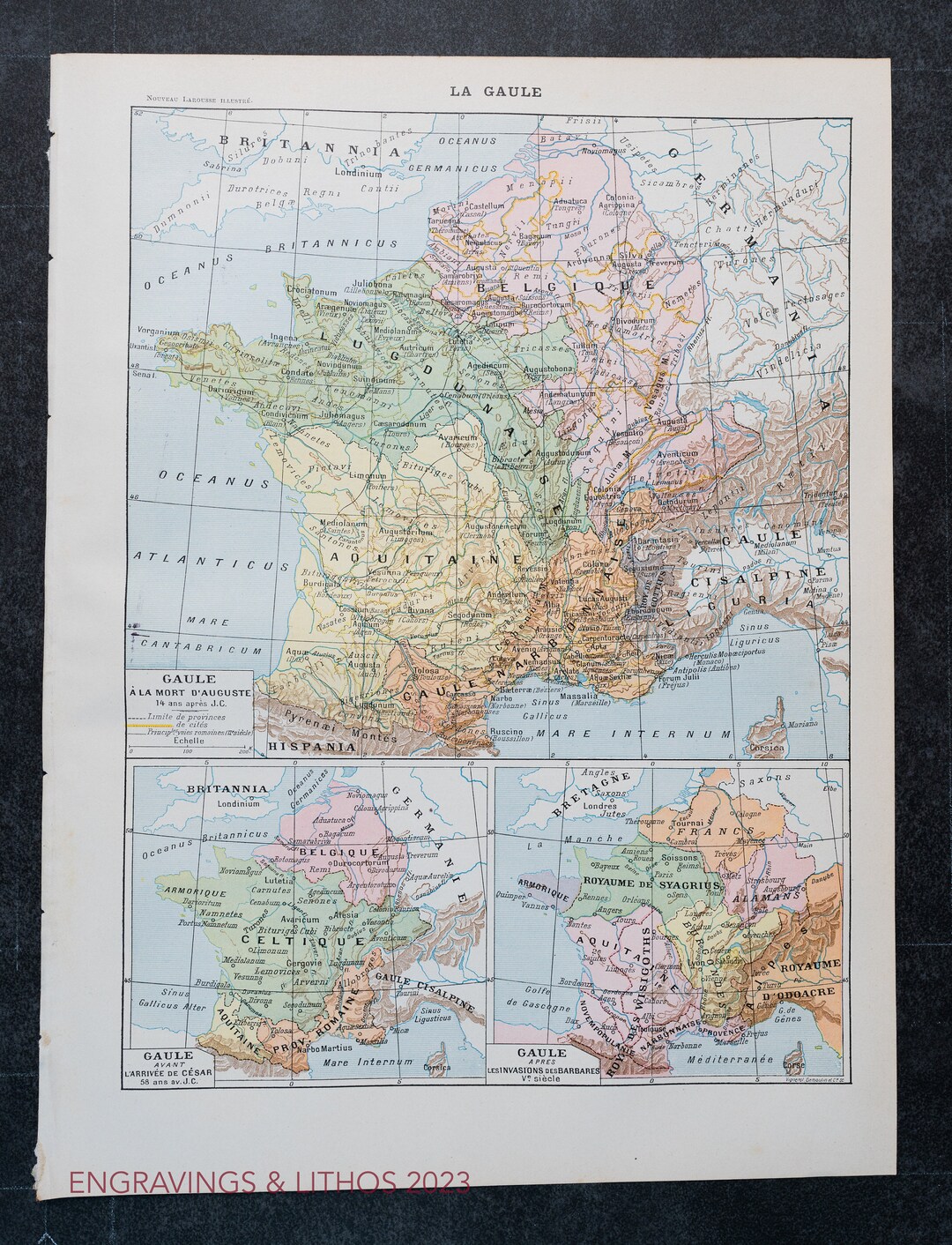 Gaul Map at the Death of Augustus and Before Caesar Arrival From le ...