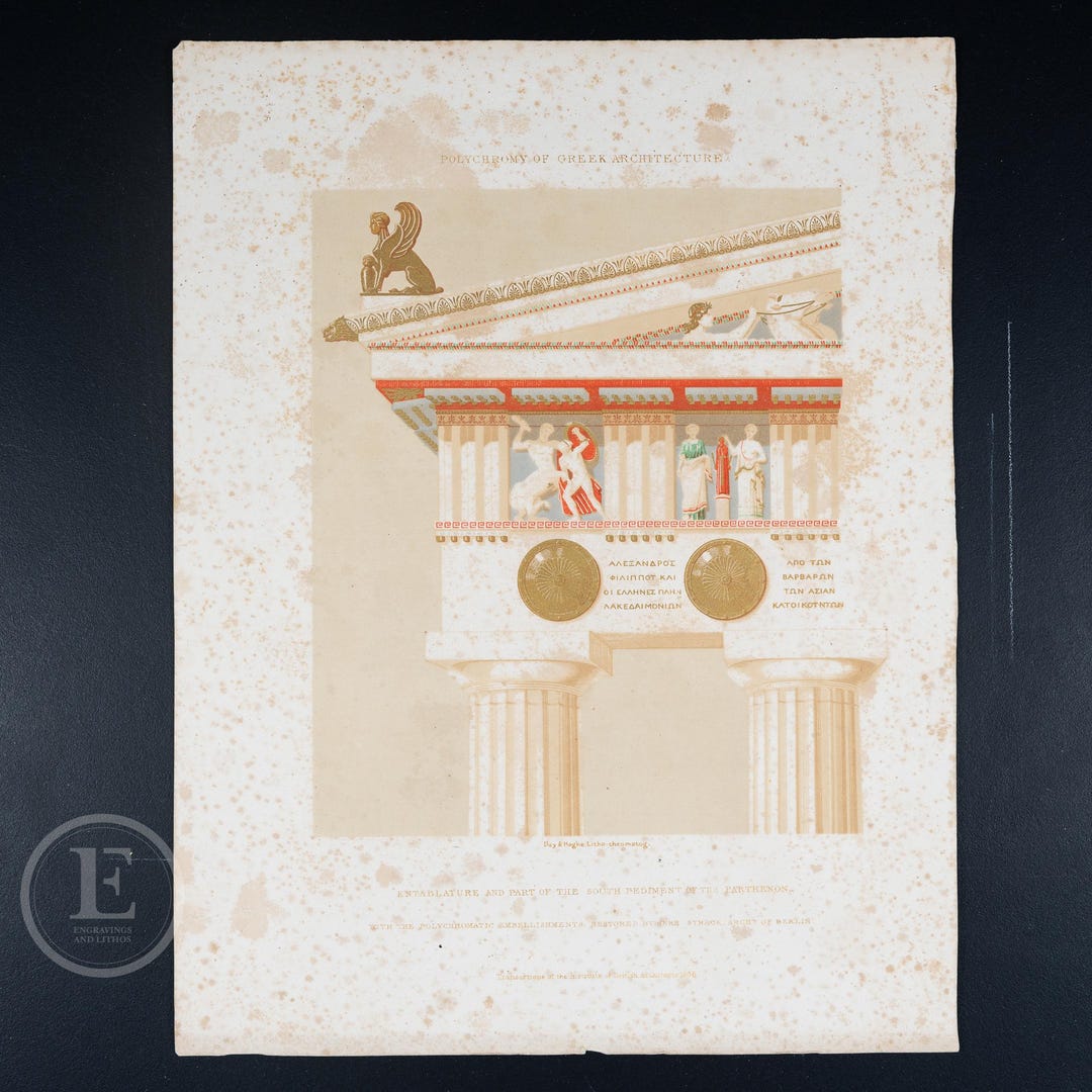1836 - ENTABLATURE and Part of the South Pediment of the PARTHENON ...