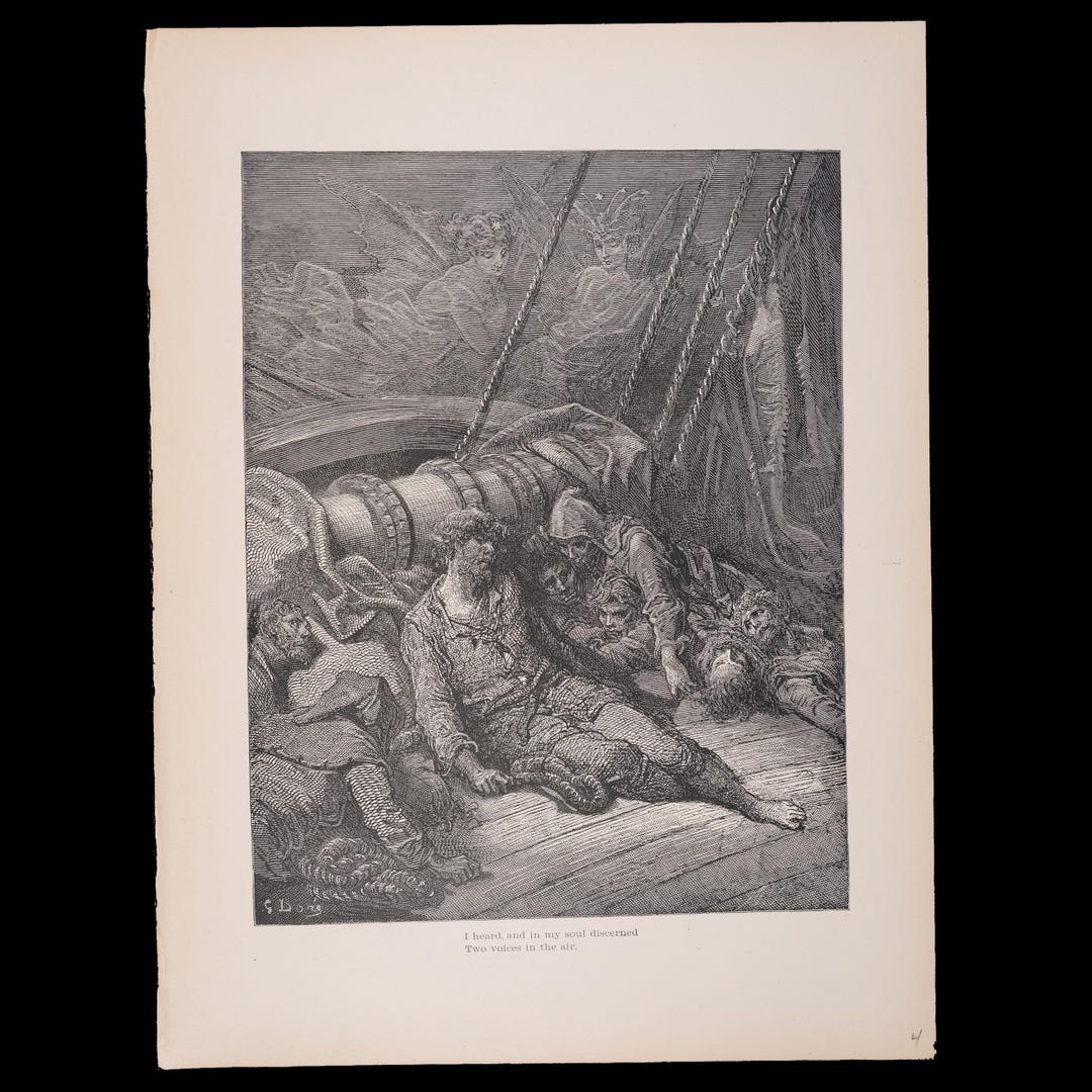 1889 - the Mariner and the Albatross – Original Woodcut Engraving Out ...