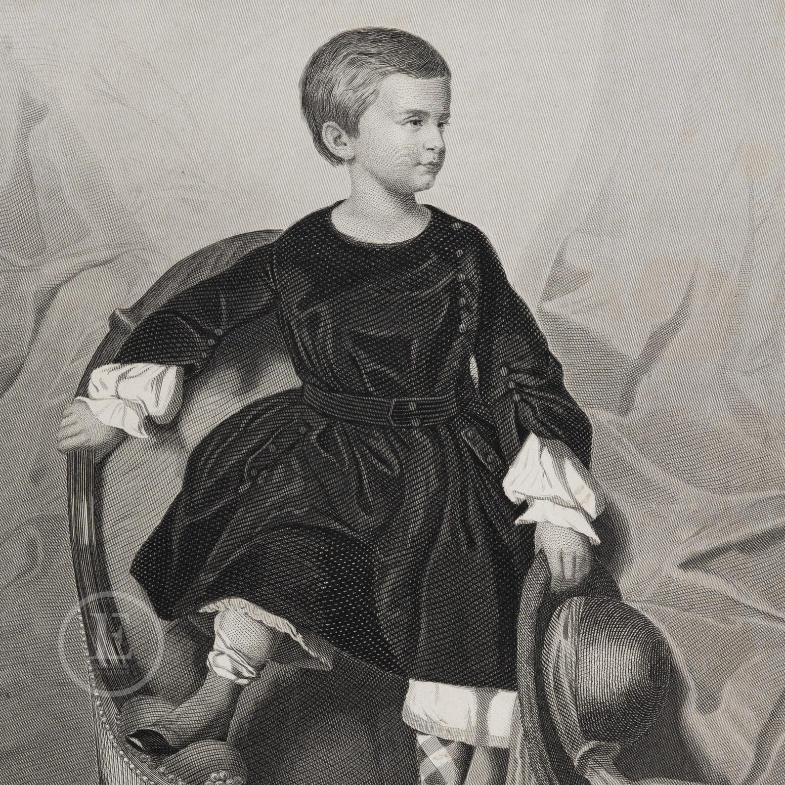 1855 LORD BYRON as a BOY - Black and White Steel Engraving by Albert ...