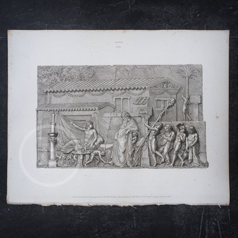 1812 Bas-relief Representing Bacchus Received as a Guest by Icarus ...