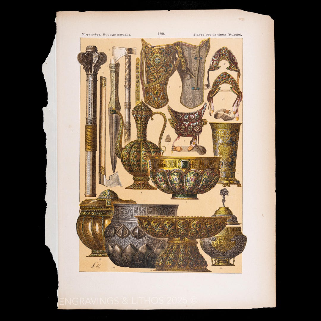 1890 RUSSIAN WESTERN SLAVS Weapons - "costume, Weapons, Utensils, and ...