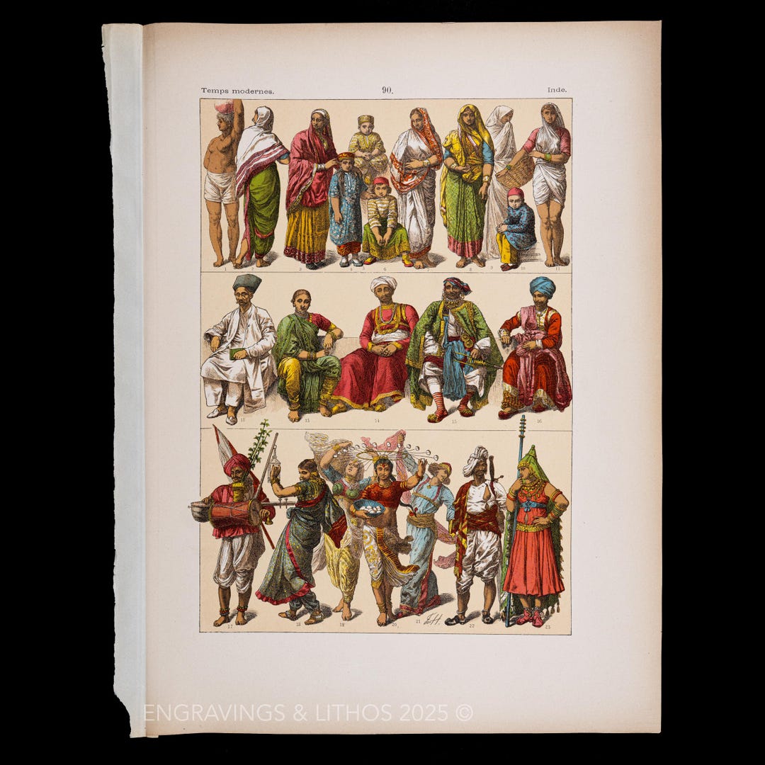 1890 INDIAN COSTUMES: Modern Era – "costume, Weapons, Utensils, and ...
