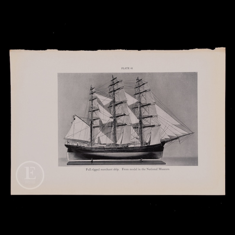 Full-rigged Merchant Ship. From Model in the National Museum - Original ...