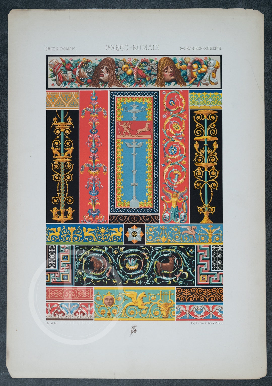 Antique Print Greek Roman Pattern Manuscripts Decoration by - Etsy