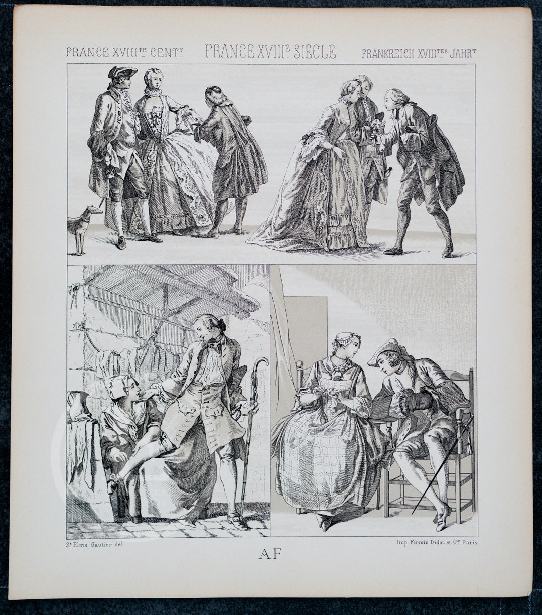 French Middle Class Costumes From 18th Century by A.racinet - EXQUISITE ...