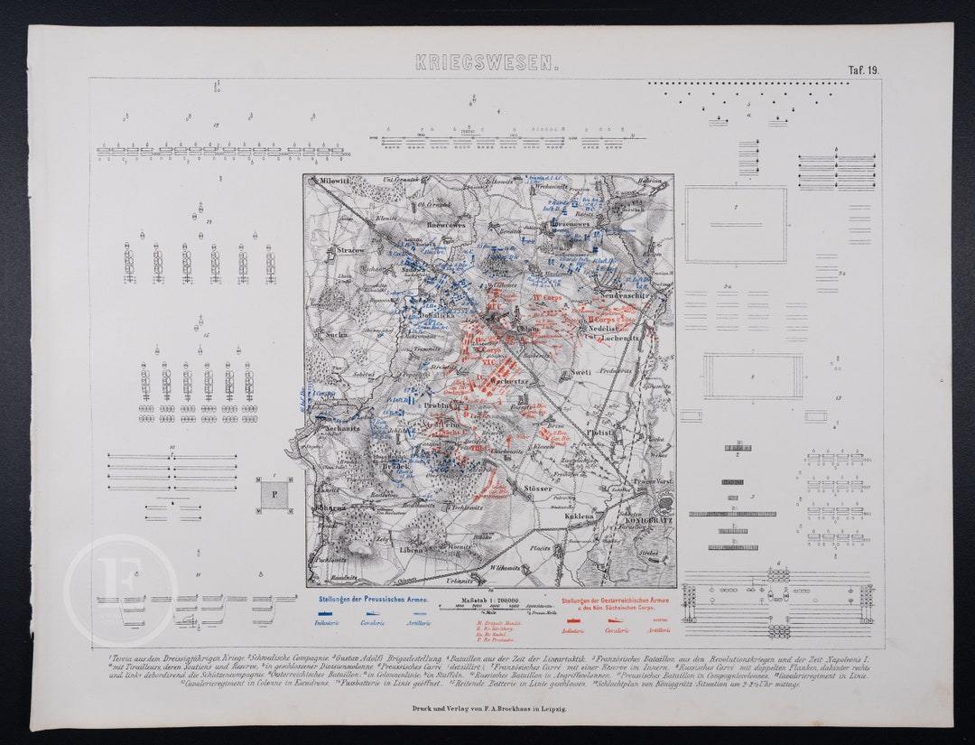 Battle Plans of Thirty Years' War - Exquisite Cooper Engraving Print ...