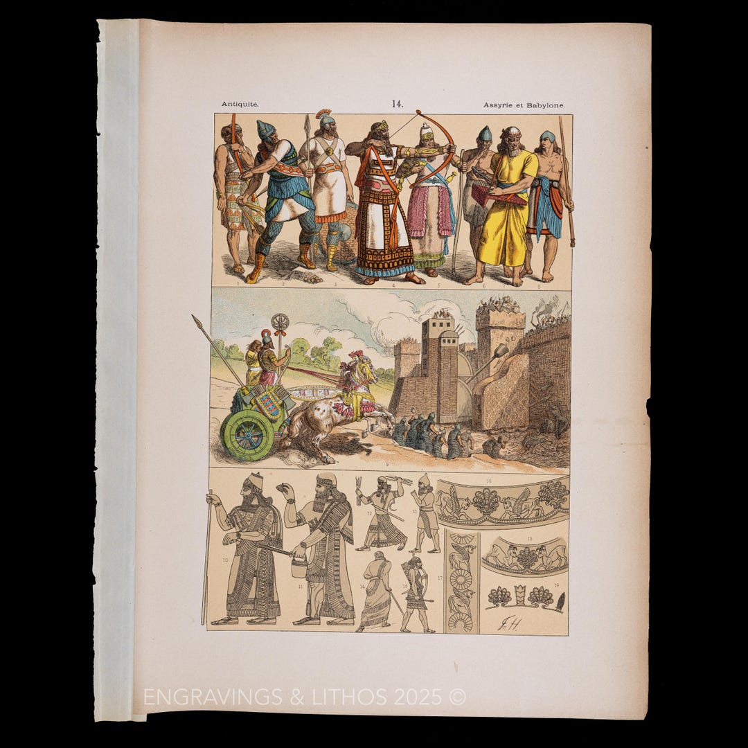 1890 ASSYRIANS & BABYLONIANS WAR Costumes – "costume, Weapons, Utensils ...