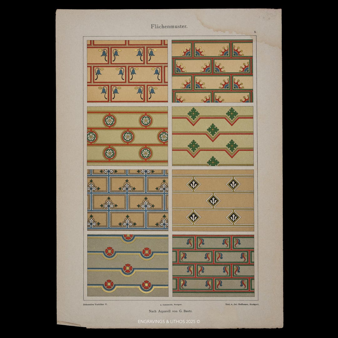 SURFACE PATTERNS – Ornamental Lithograph From Dekorative Vorbilder - Etsy