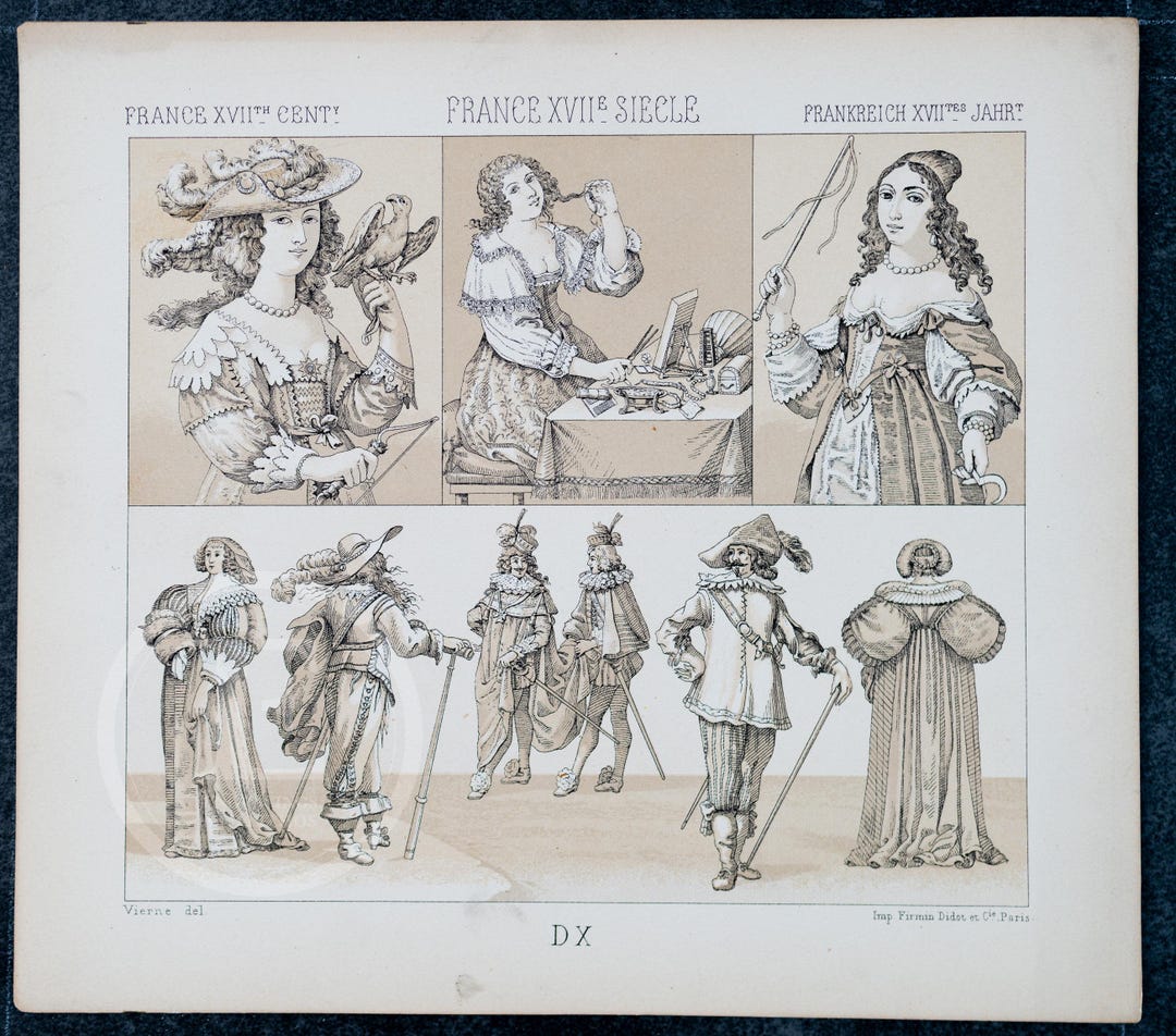1888 French Traditional Costumes for Men and Women by A.racinet ...