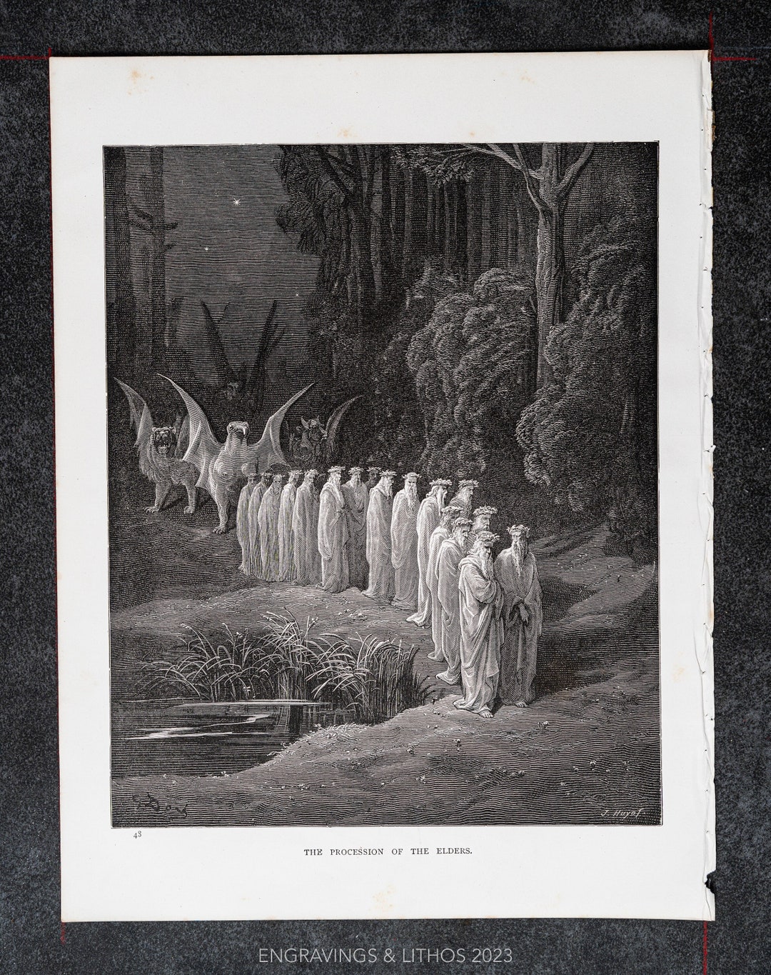 The Procession of the Elders Engraving by Gustave Doré - Original ...