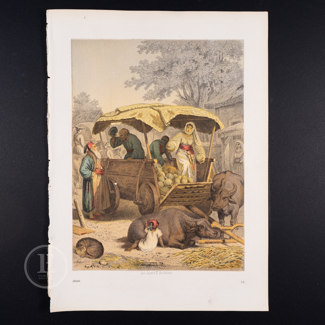 Moorish Market Scene - Very Rare Plate From "book of the World" 1866 ...