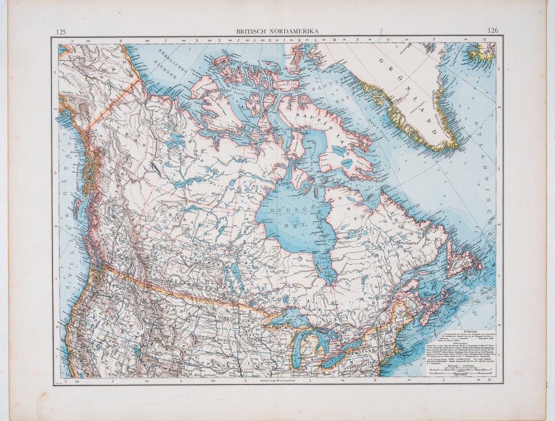 Map of British North America / Color Map / Original / German World ...