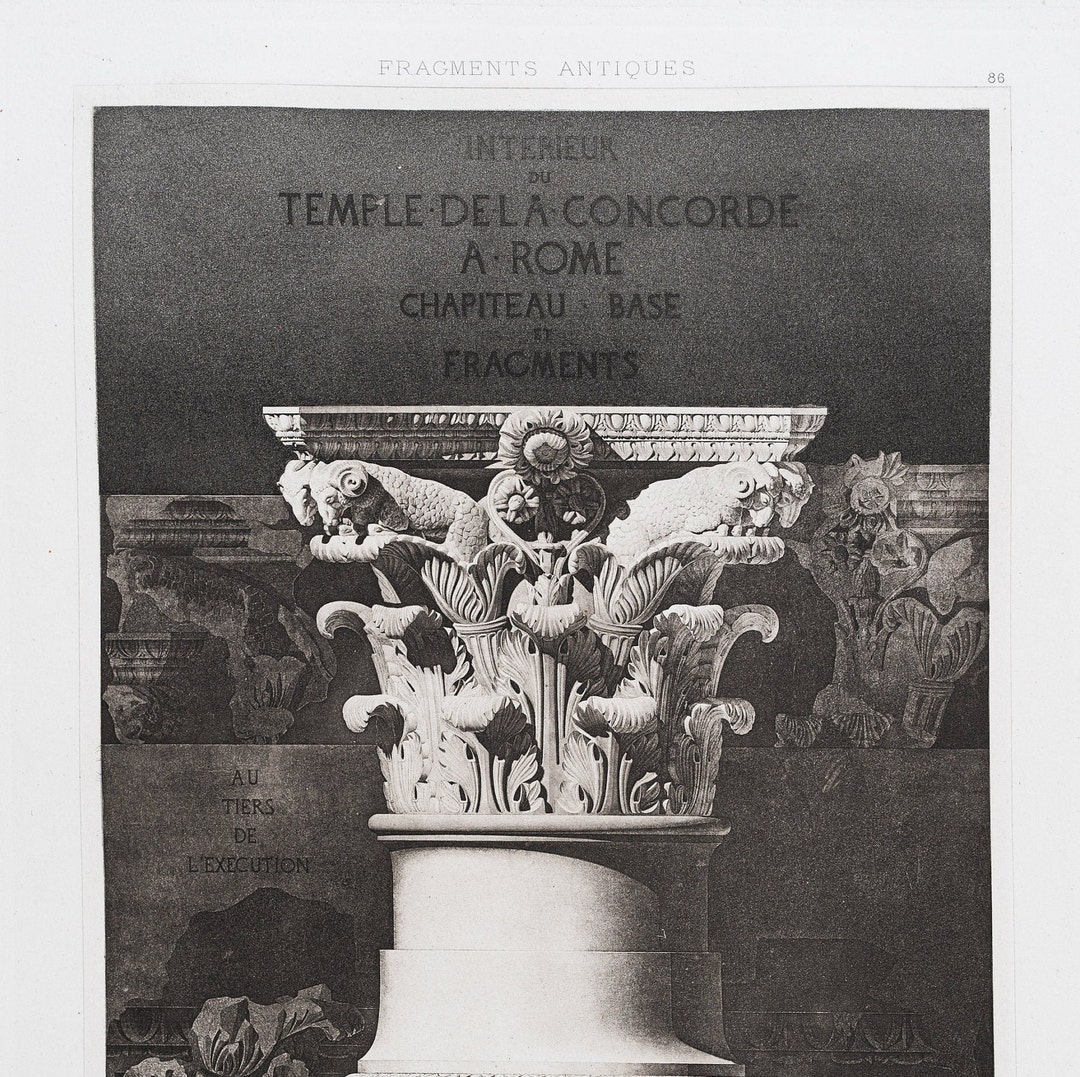 1905 Temple of Concord in the Roman Forum, Rome, Italy EXQUISITE ...