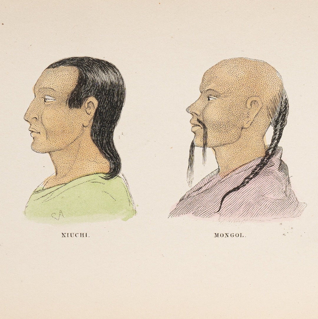 Races: Niuchi / Mongol / Eleuth - VERY RARE - Original Steel Engraving ...