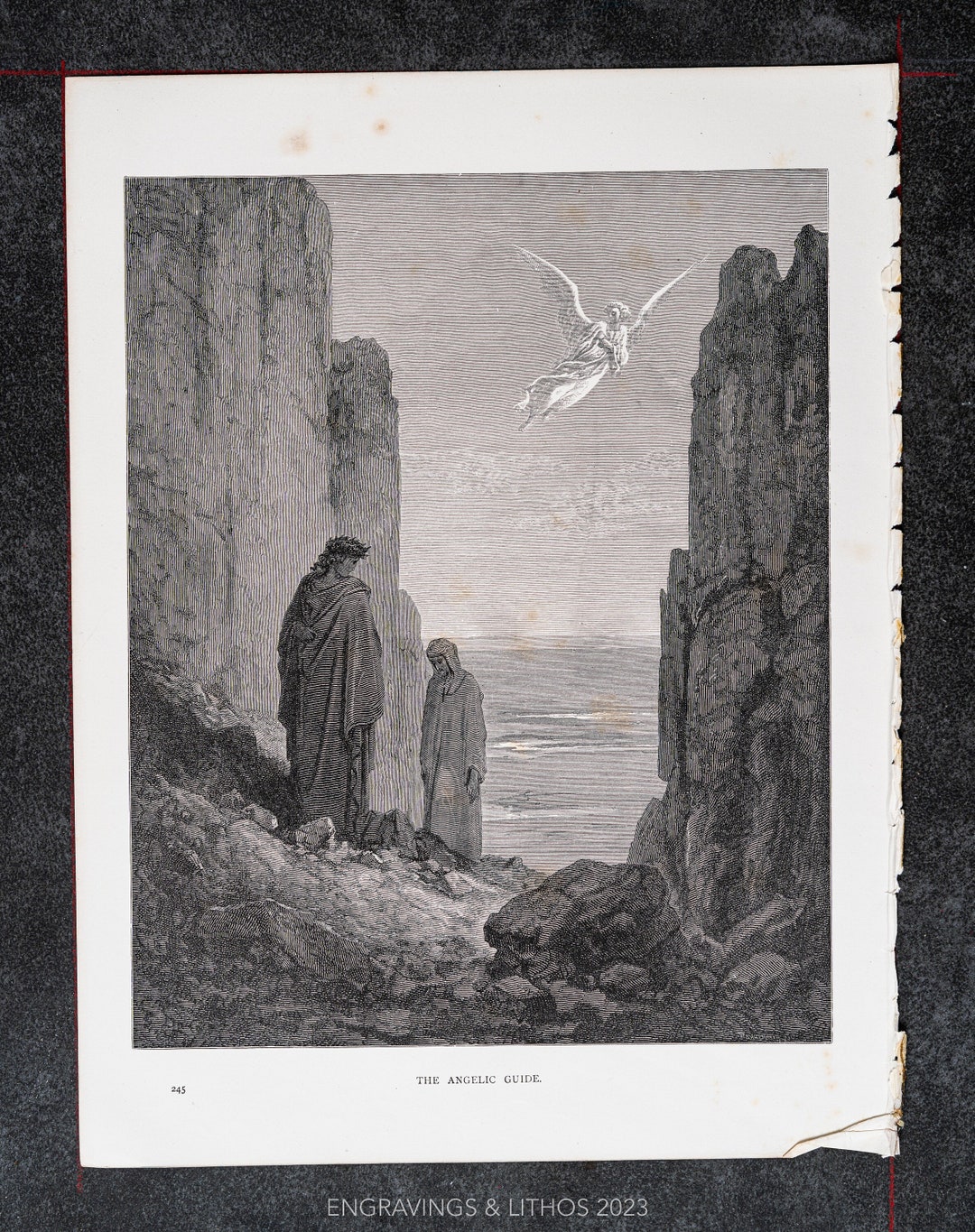 The Angelic Guide Engraving by Gustave Doré - Original Engraving From ...