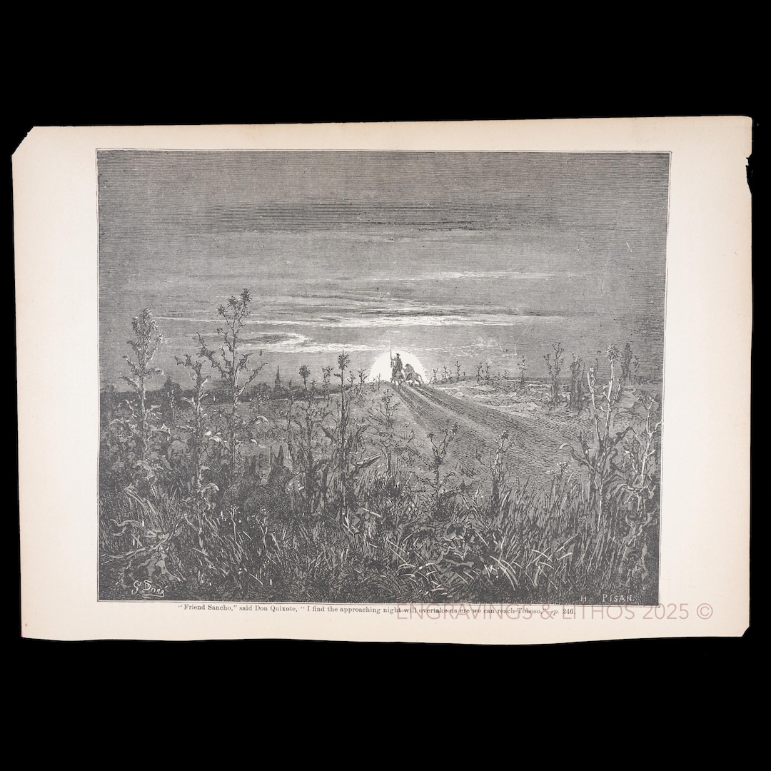 1880 Don QUIXOTE at SUNSET on the ROAD – Gustave Doré Illustration ...