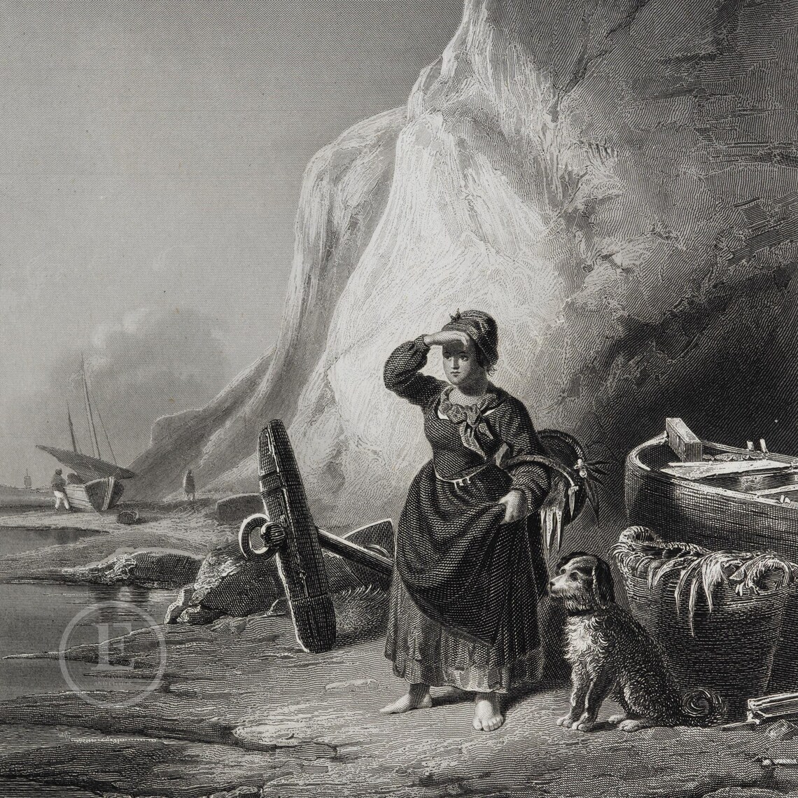 1855 the GIRL From YASMUND, GERMANY - Black and White Steel Engraving ...