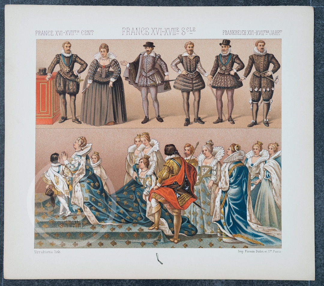 French Royalty Costumes From 16th and 17th Century by A.racinet ...