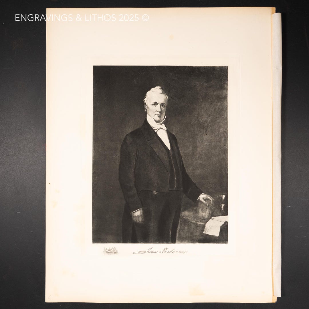 1901 James Buchanan Antique Portrait – 15th U.S. President – Engraving ...