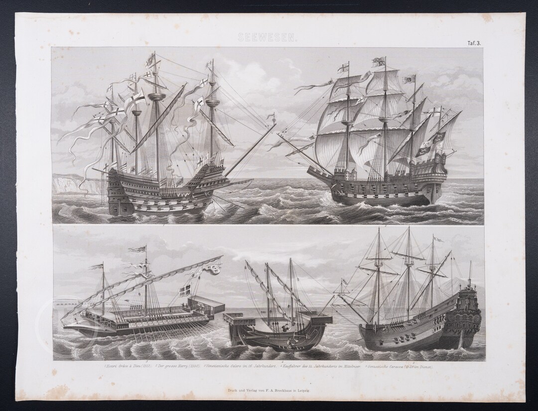 SHIPS From the 15th and 16th CENTURIES - Exquisite Cooper Engraving ...