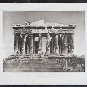 Acropolis of Athens , Parthenon . EXQUISITE Heliogravure . Ca1900 . 17. ...