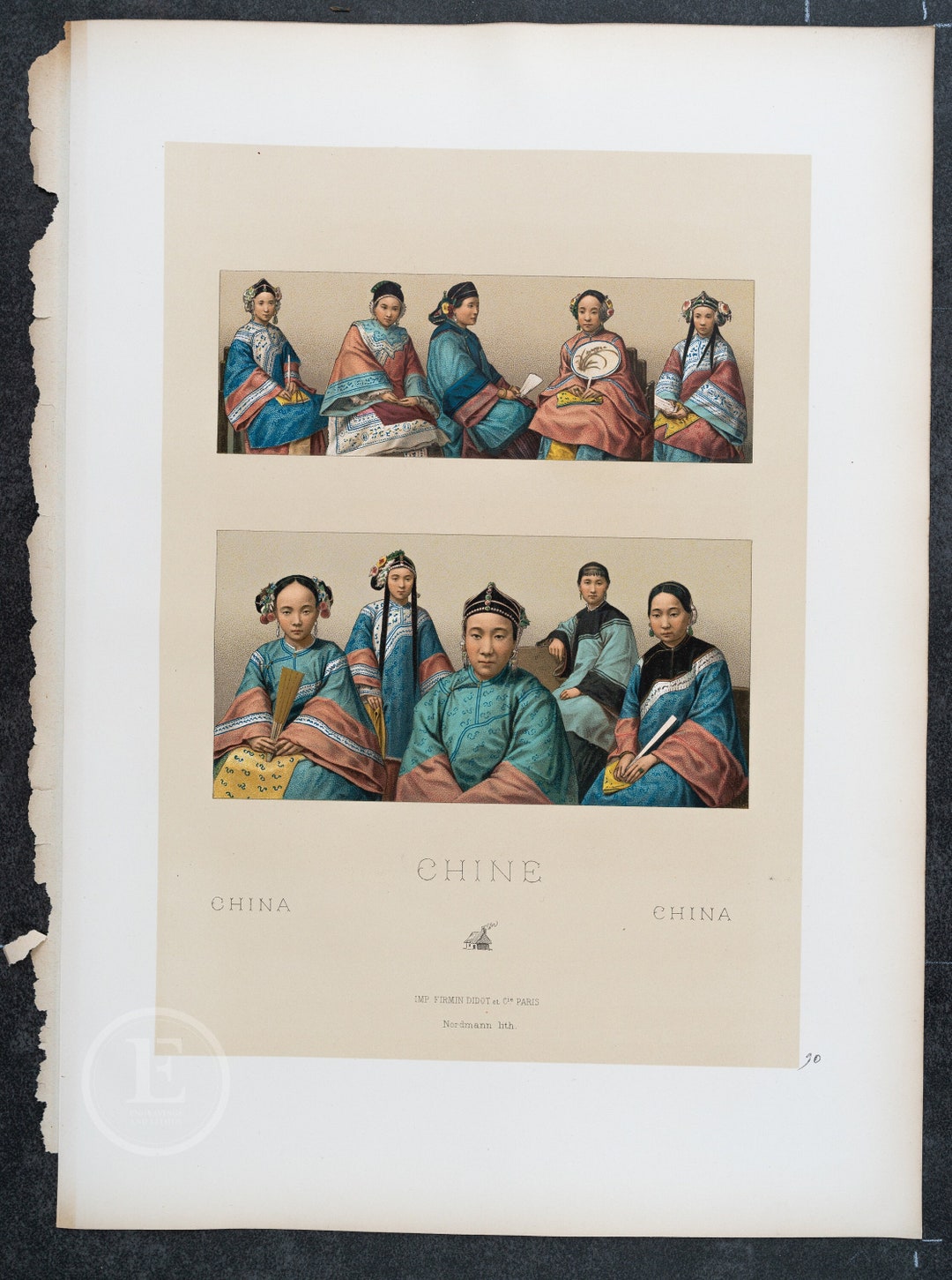 1888 Chinese and Tartars Women's Clothing by Racinet - Original Color ...