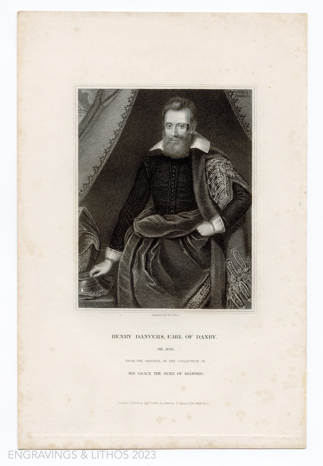 Richard Boyle, Earl of Burlington - VERY RARE - Steel Engraving ...