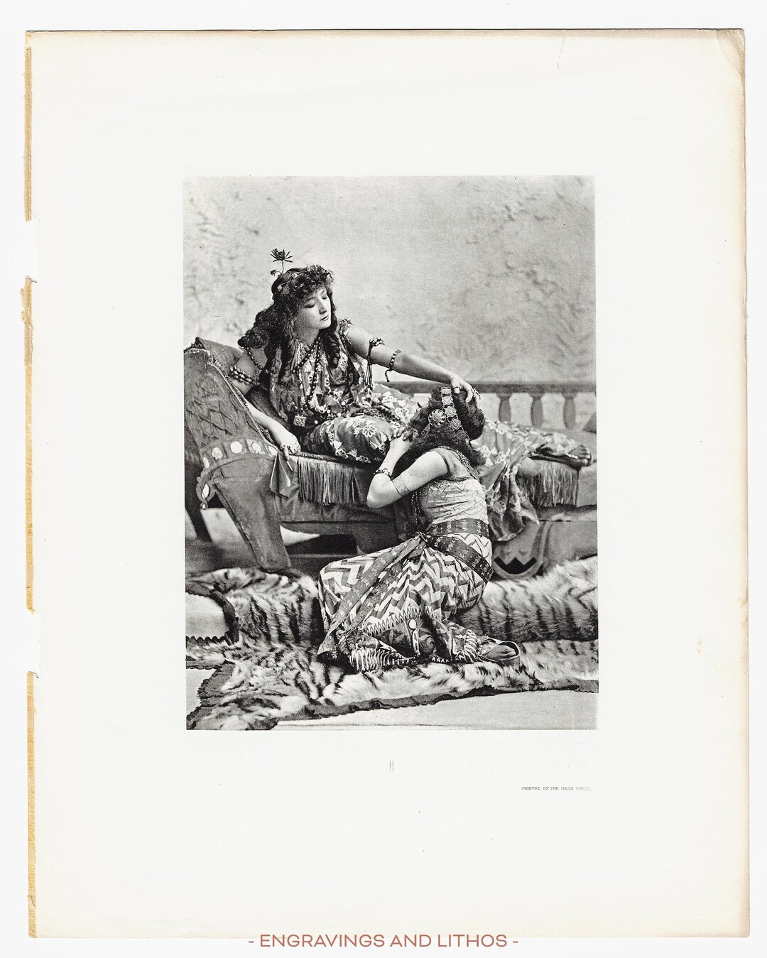 Bernhardt as Cleopatra - Engraving Form Character Sketches of Romance ...