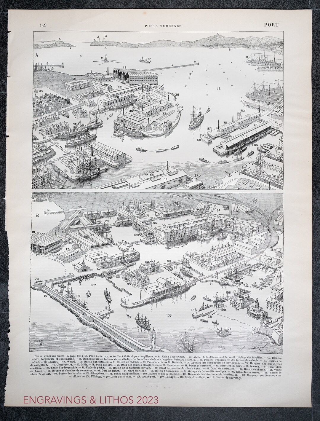 Modern Ports: Harbor Station, Coal Yard, Yard Rail, Tug Boats, From "le ...