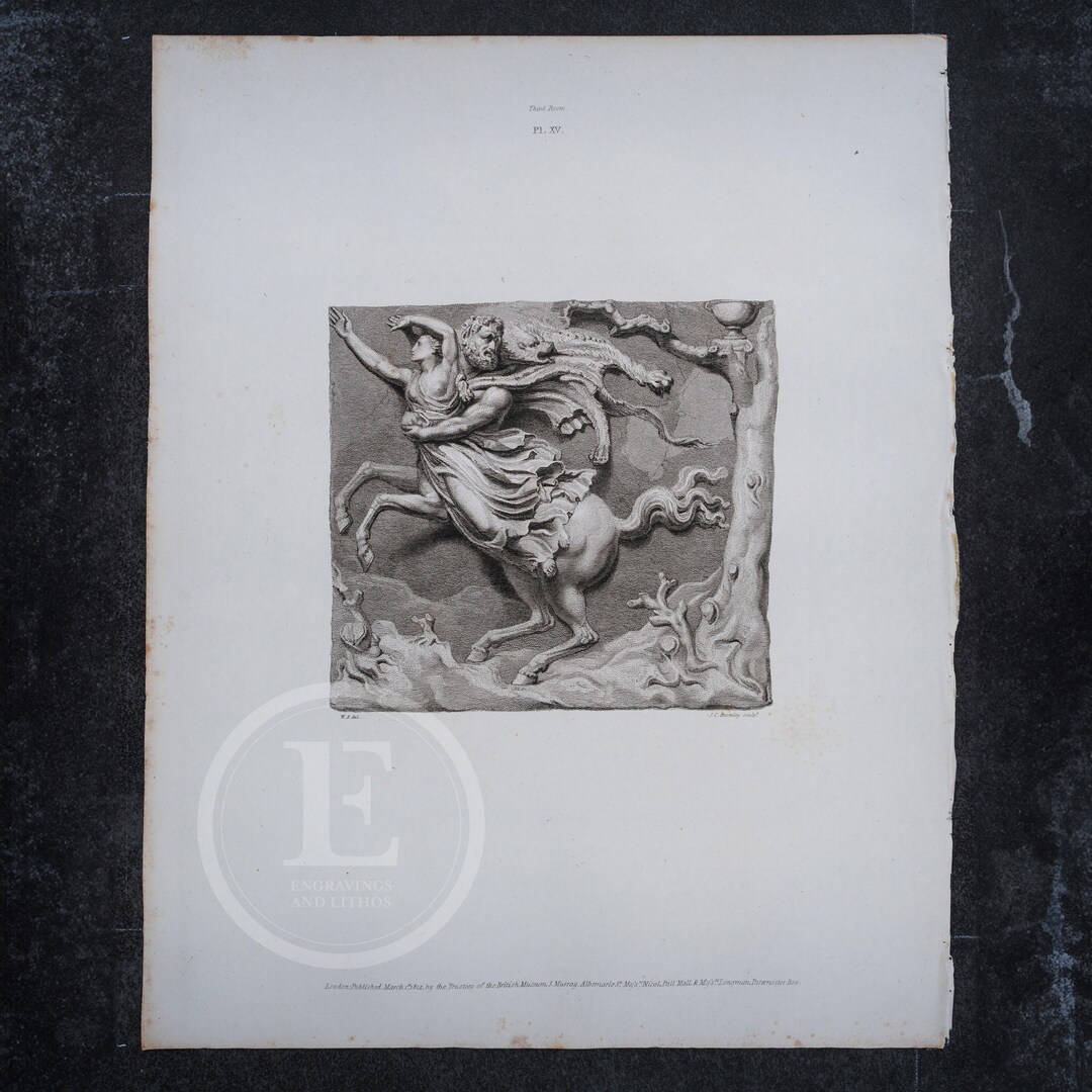 1812 Bas-relief Representing the Centaur Nessus Carrying Deianira ...