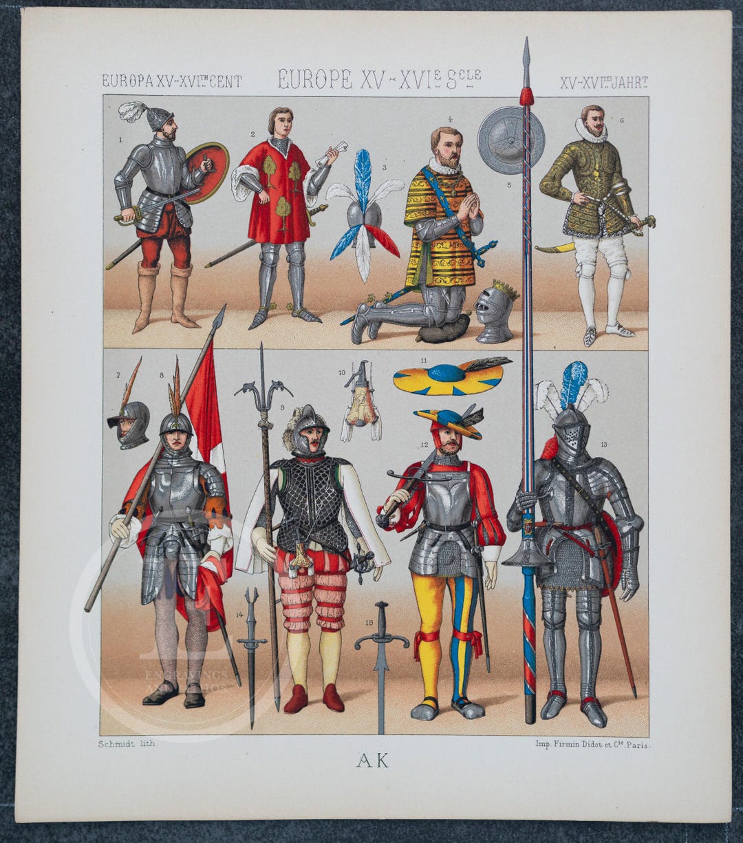 1888 European Military Uniforms From 15th Century by A.racinet ...