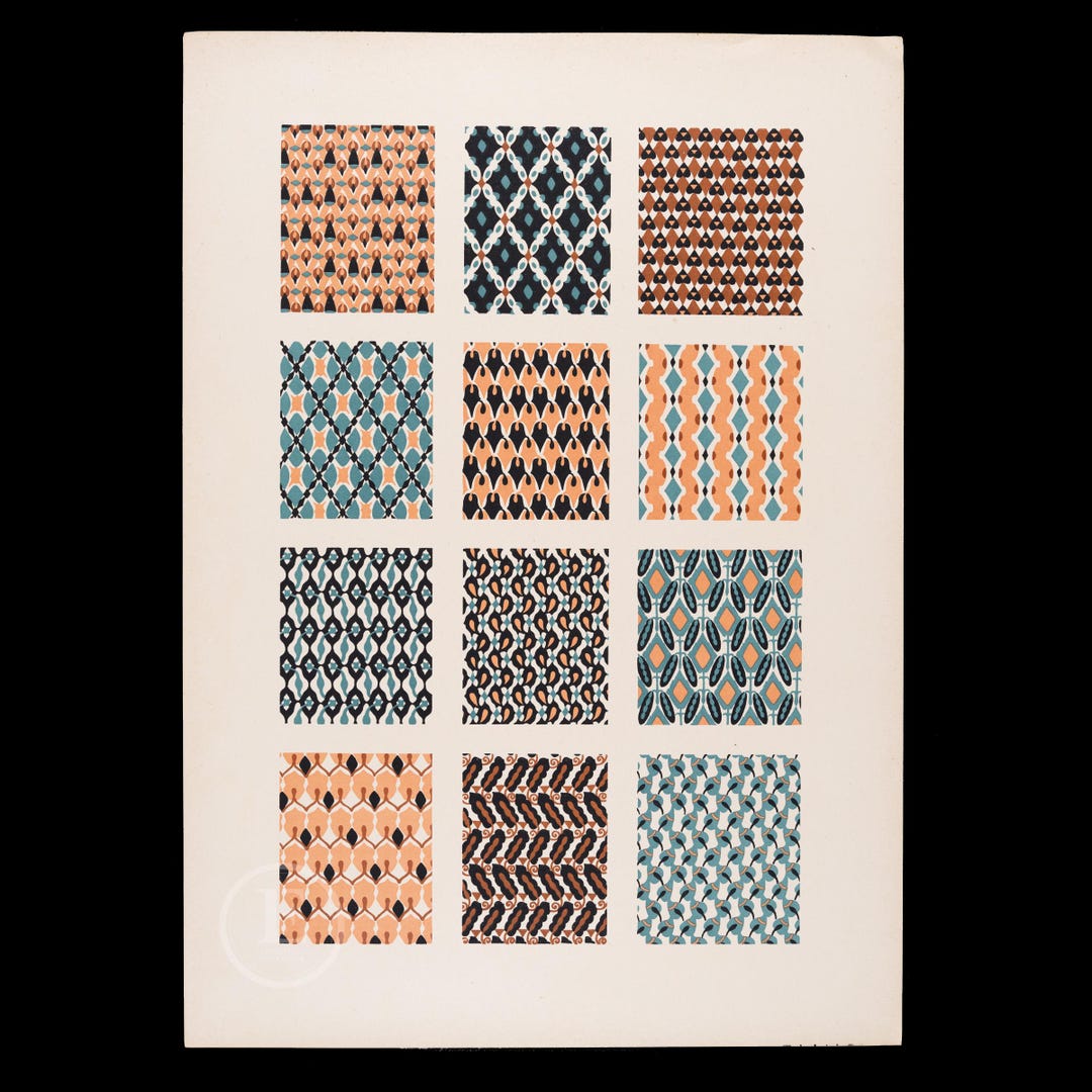 MODERN FLAT PATTERNS Offset Lithography 1913 Original Print From ...