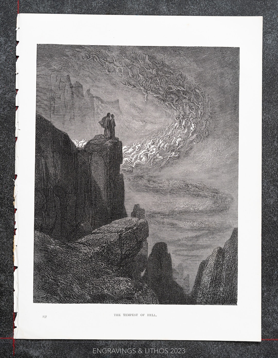 The Stormy Blast of Hell Engraving by Gustave Doré Original - Etsy