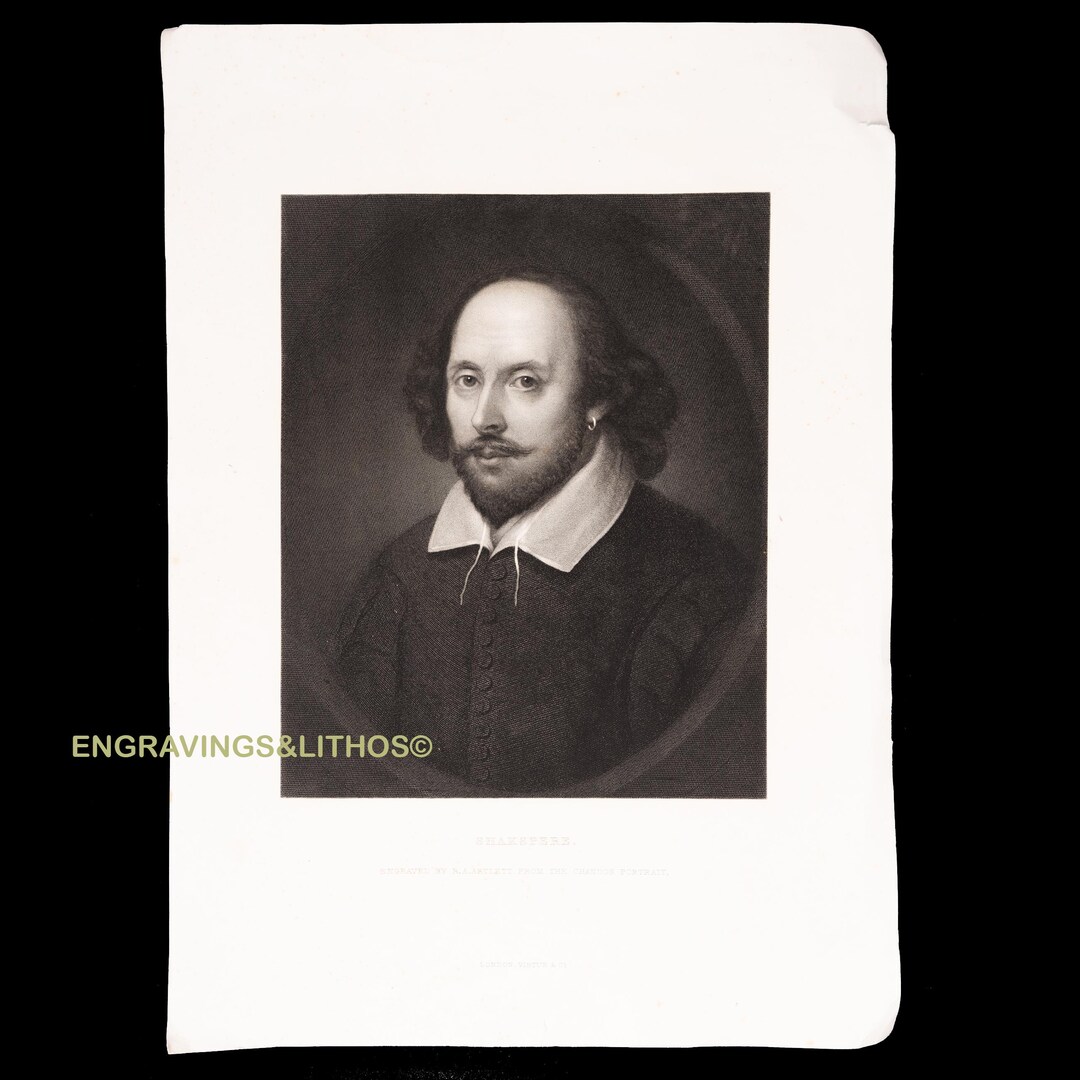 William Shakespeare - Big Authentic Steel Engraving From the 1800s / 14 ...