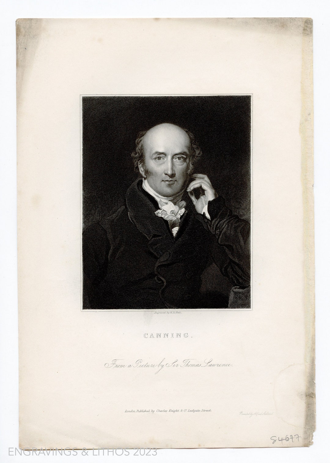 George Canning, Tory Statesman - VERY RARE - Original Steel Engraving ...