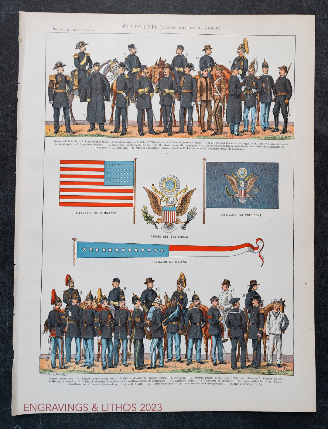 United States Flags and Army: Brigadier, Lieutenant, Colonel, From "le ...