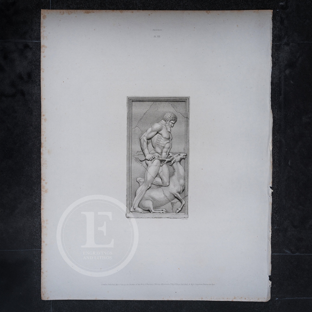 S-relief Representing Hercules Securing the Maenalian Stag - Etsy