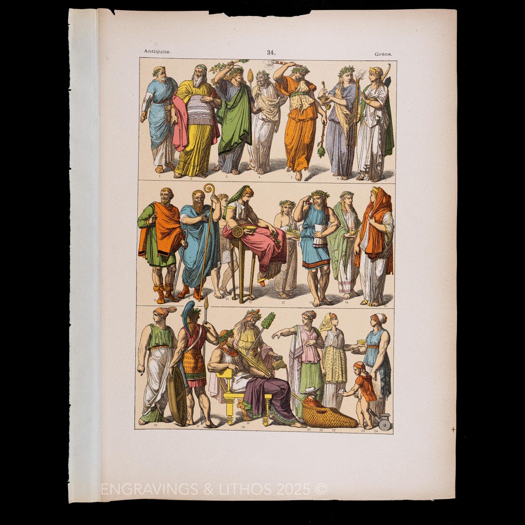 1890 GREEK TRADITIONAL COSTUMES – "costume, Weapons, Utensils, and ...