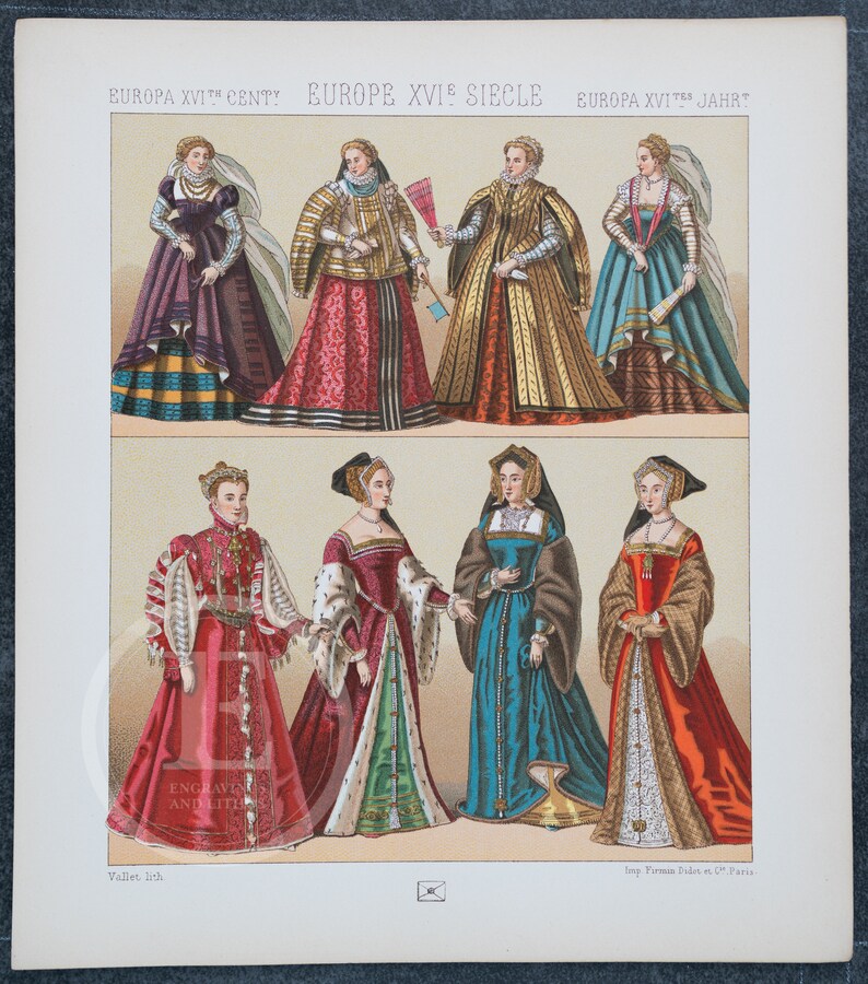 European Women Traditional Costumes From 16th Century by - Etsy