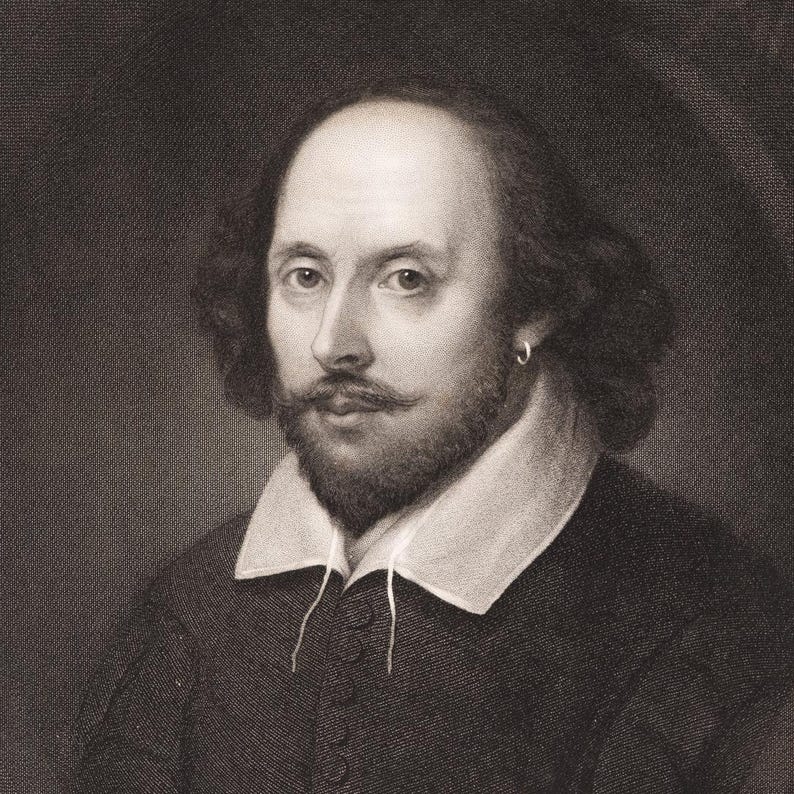 William Shakespeare - Big Authentic Steel Engraving From the 1800s / 14 ...