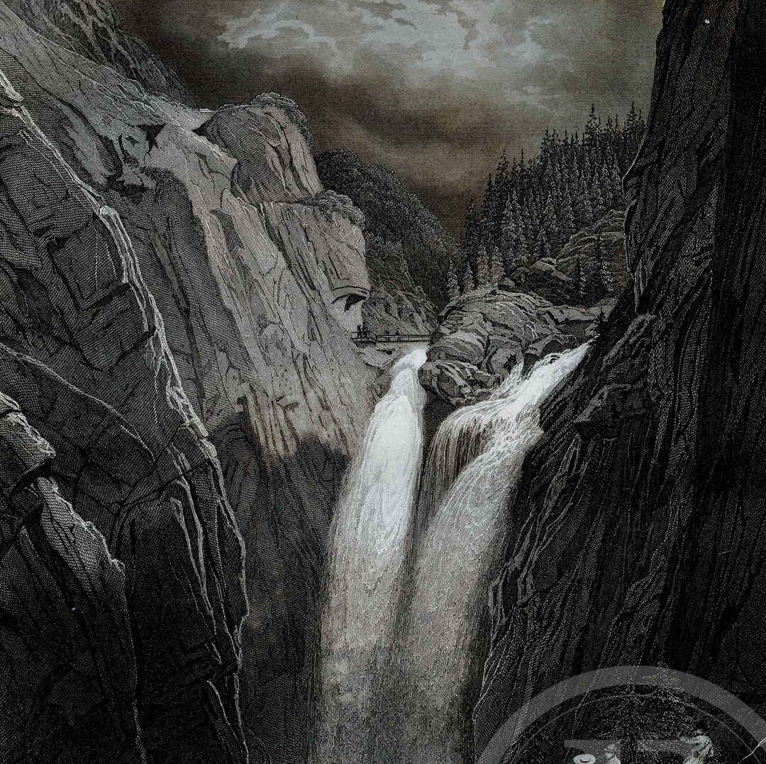 1854 Falls of the Aar at Handeck Village, Switzerland - Rare Plate ...