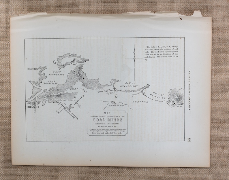 Map of Coal Mines in Japan - Original Lithography Out of "american ...