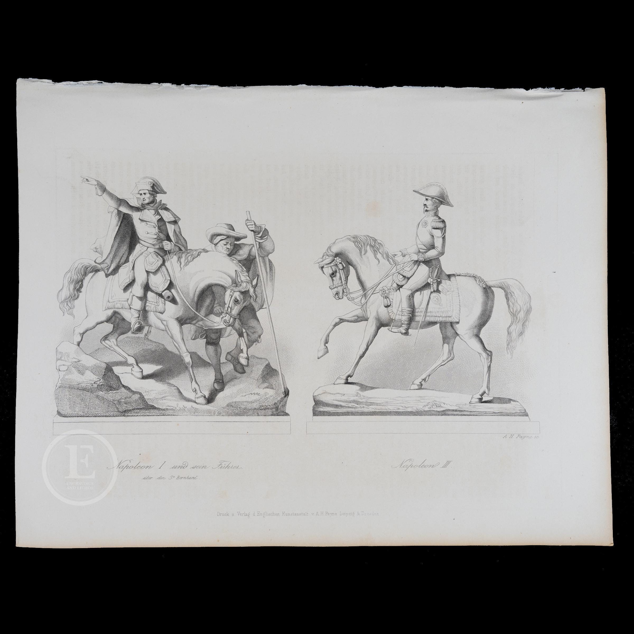 1855 NAPOLEON I, Over the St. Bernard and NAPOLEON III - Black and ...