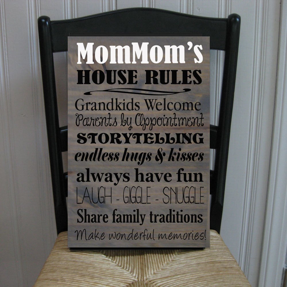Mommom's Gray House Rules for Grandchildren With Love - Etsy