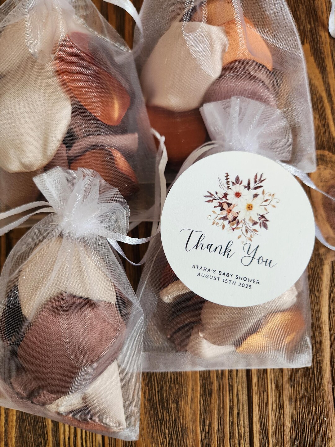 Autumn Flowers Sachet Favor, Fall Wedding Favor, Rustic Bridal Shower ...