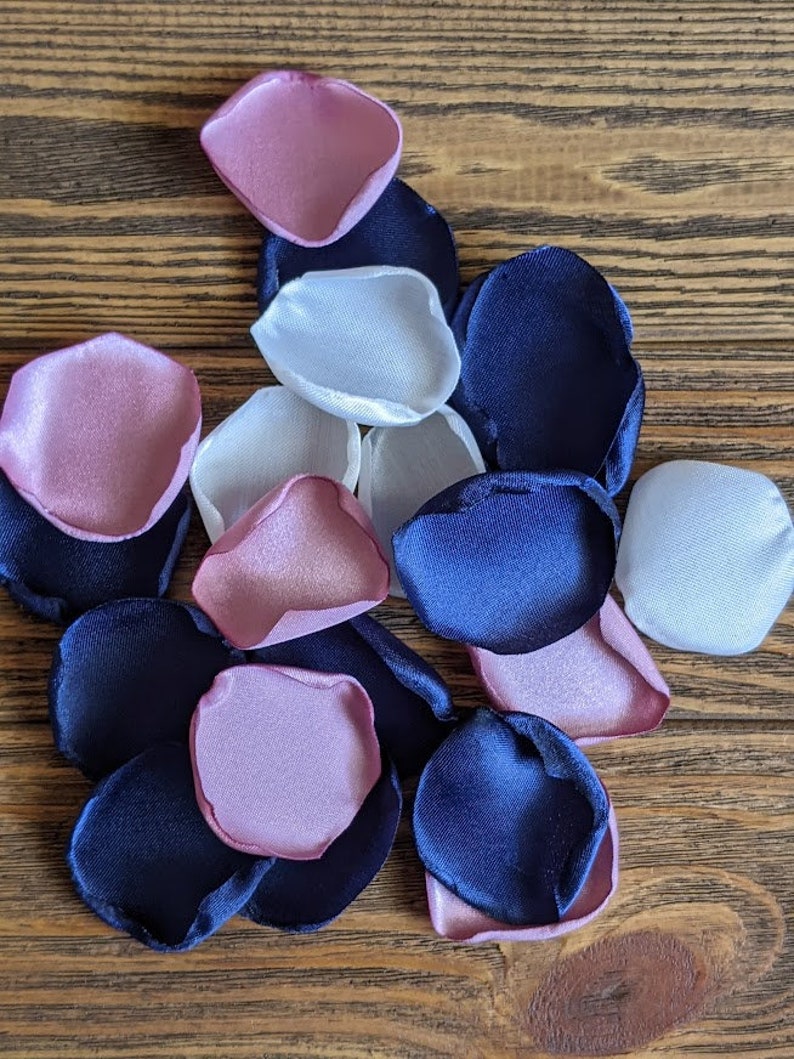 Navy Blue Mauve and Ivory Rose Petals for Wedding Decor, Flowers for ...